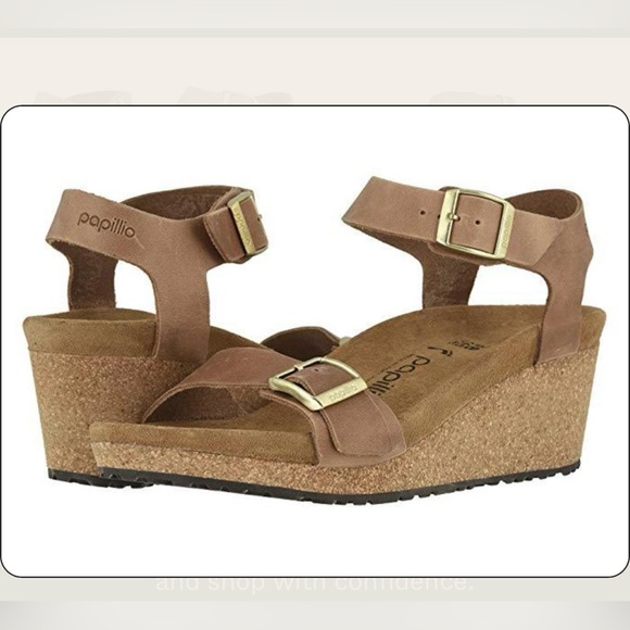 Birkenstock | Shoes | Birkenstock Papillio Wedge Sandals Soley Cognac ...